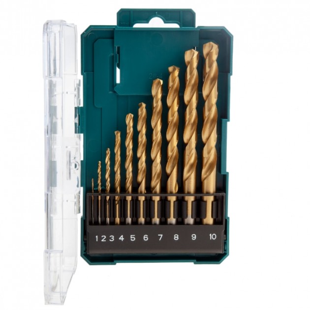 Makita D-72849 HSS TIN Drill bor sett (10 deler) | Prohandel AS
