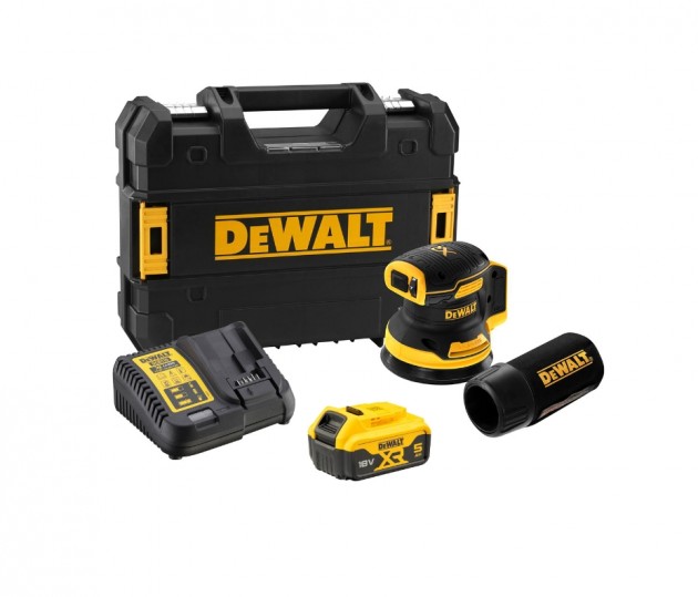 Dewalt DCW210P1 18V XR 125mm børsteløs eksentrisk sliper (1x5Ah batt) i ...